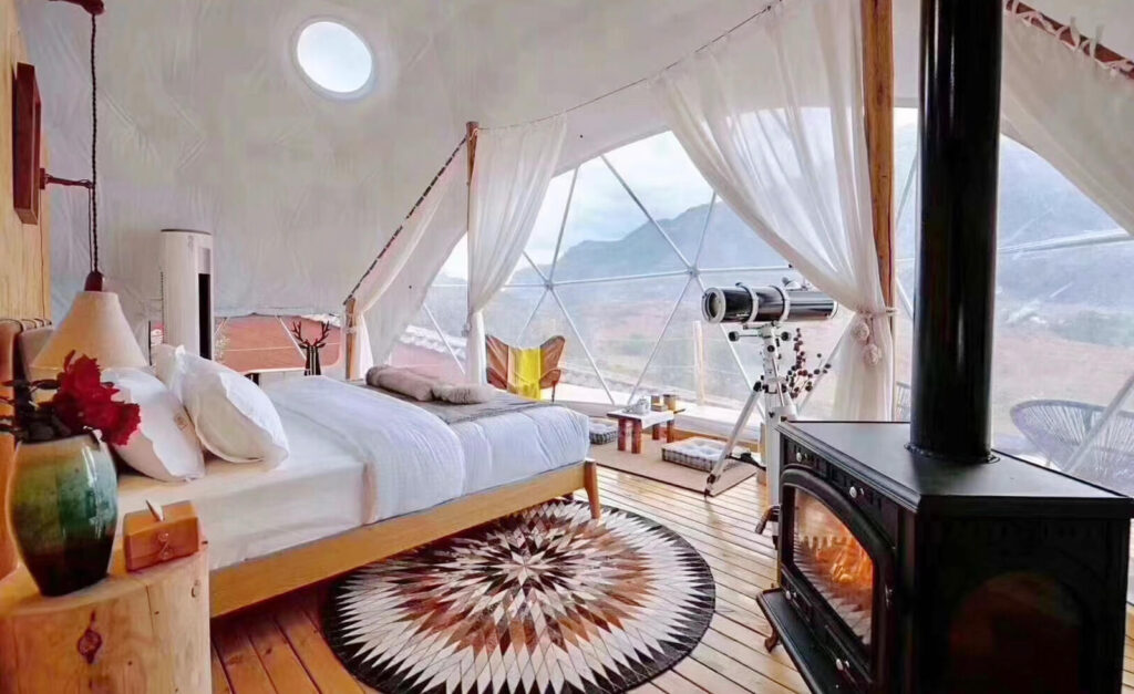 Prefab House Outdoor Glamping Resort Clear Round Dome Tent For Luxury ...